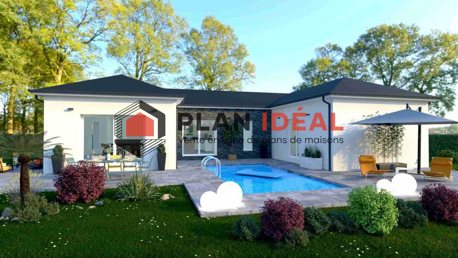 Plan maison en U - Plan ideal