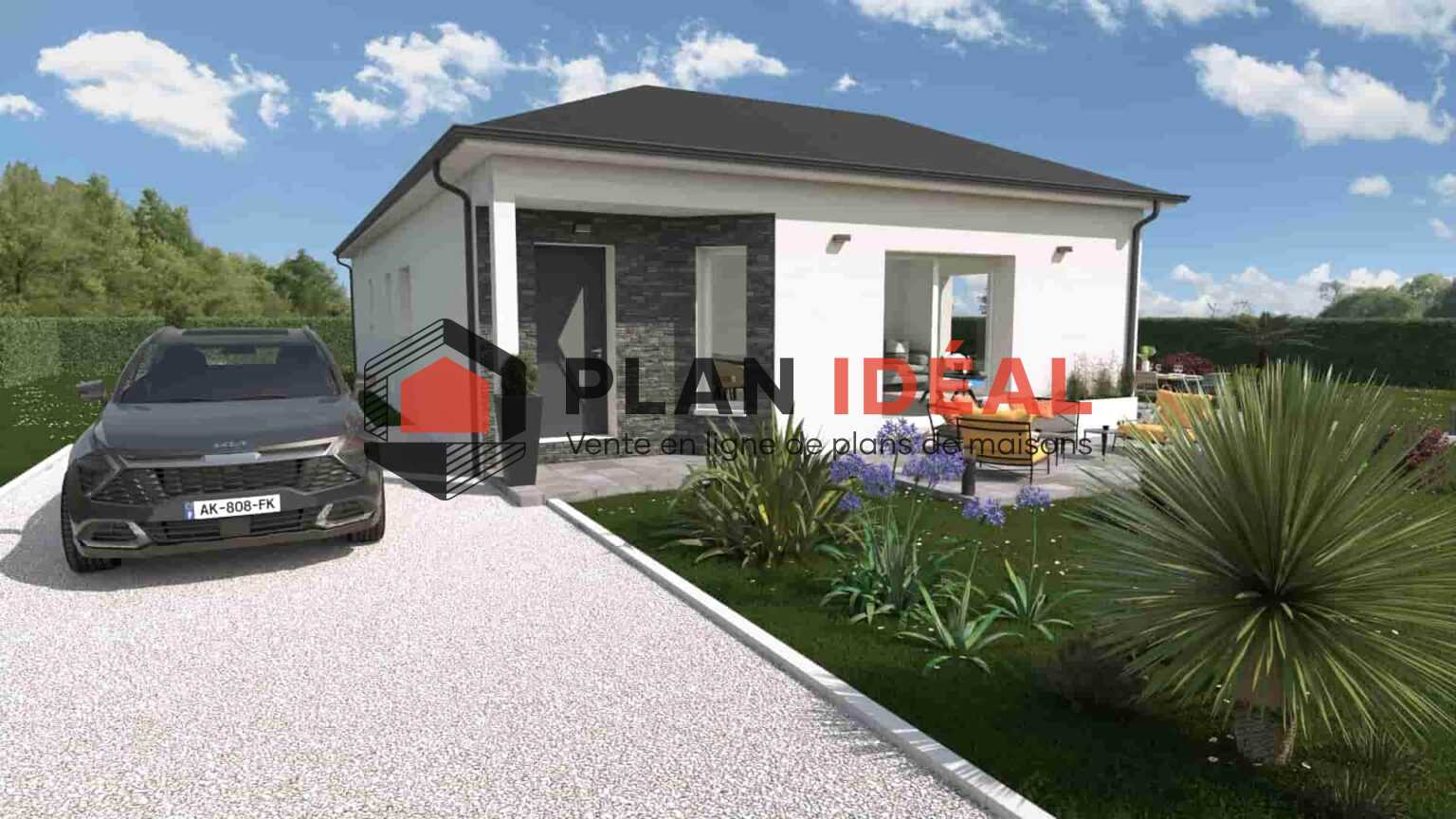 Plan maison en U - Plan ideal